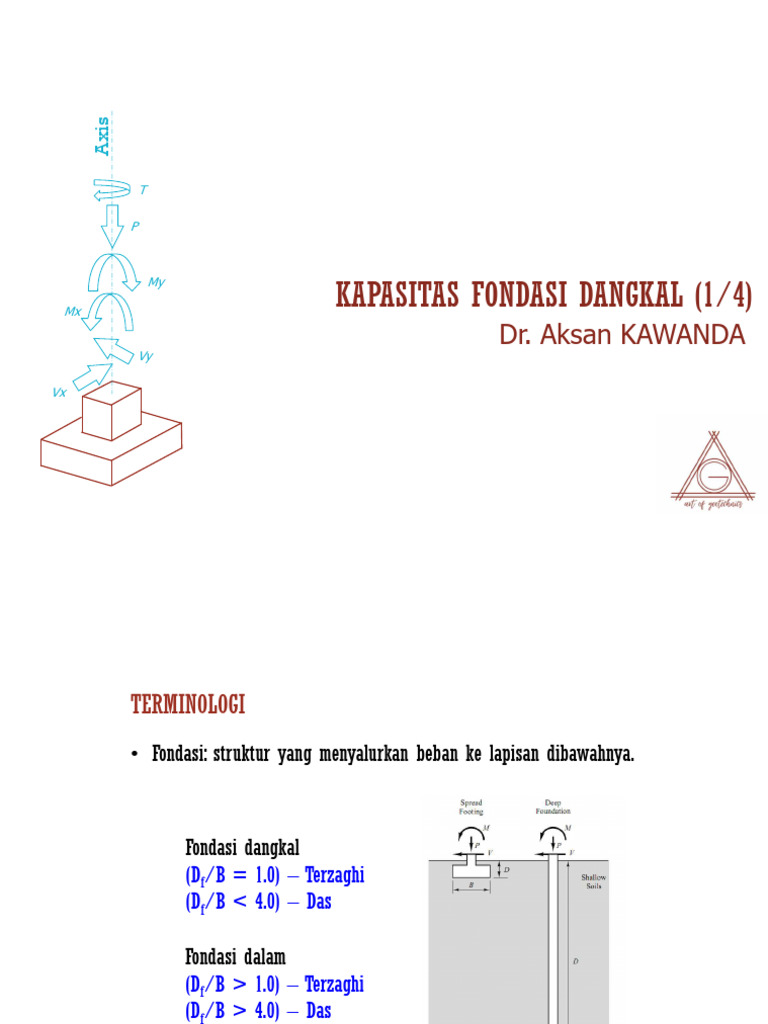 Kapasitas Fondasi Dangkal dan Analisisnya | PDF