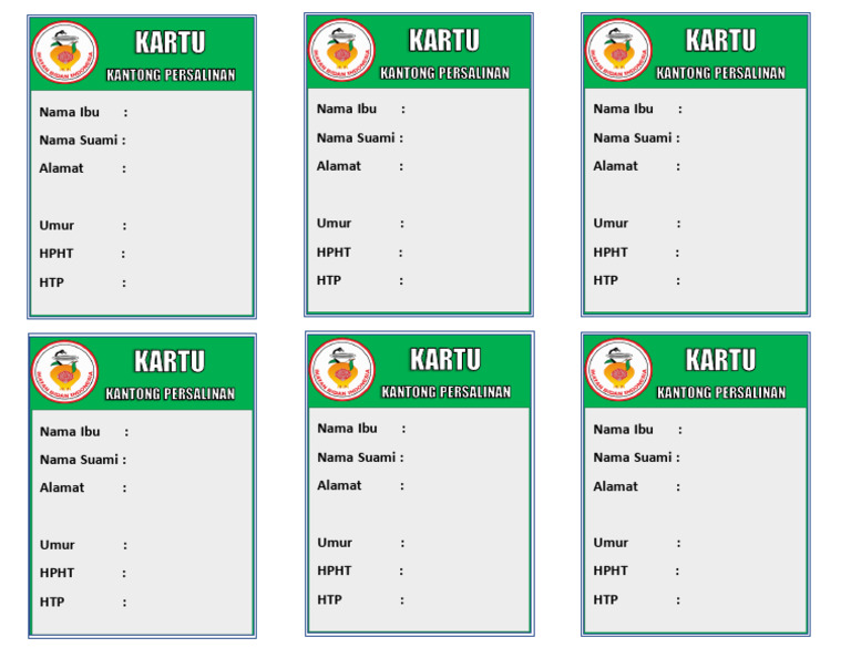 Kartu Kantong Persalinan | PDF