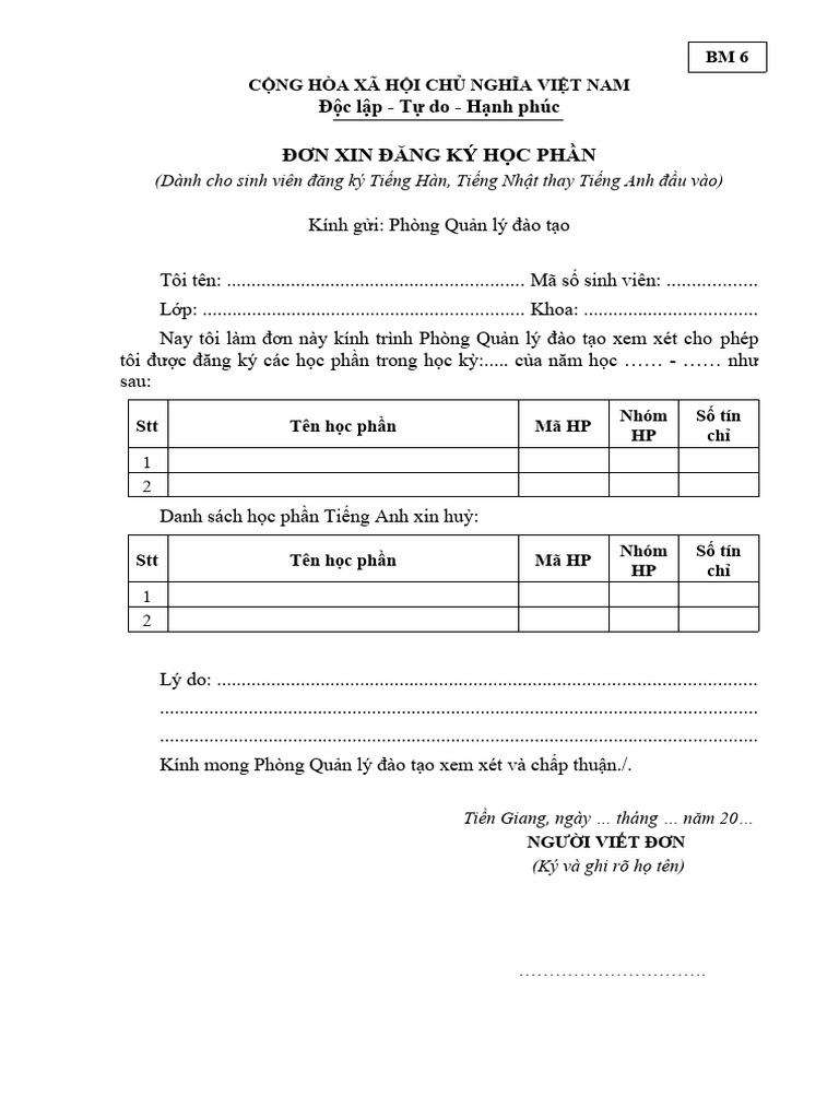 BM6 Don Dang Ky Tieng Han Nhat | PDF