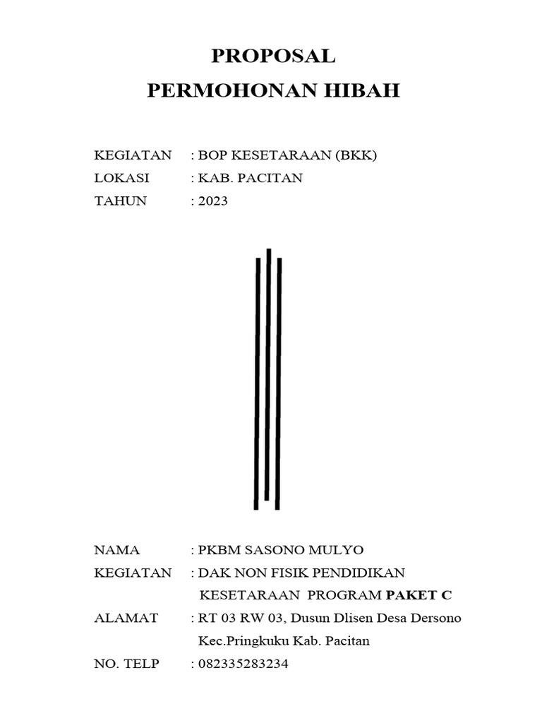 Proposal BKK Paket C | PDF | Ilmu Sosial