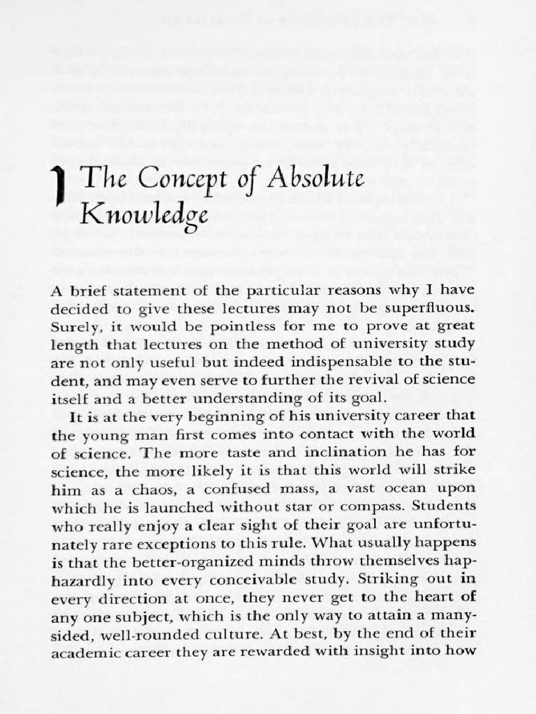 Concept of Absolute Knowledge | PDF