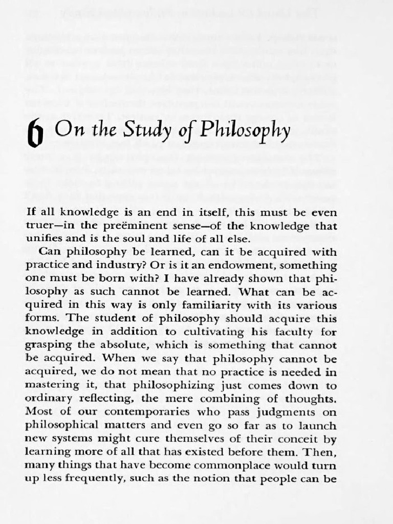 On The Study of Philosophy | PDF