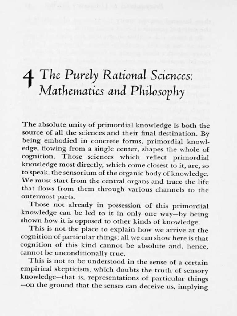The Purely Rational Sciences | PDF