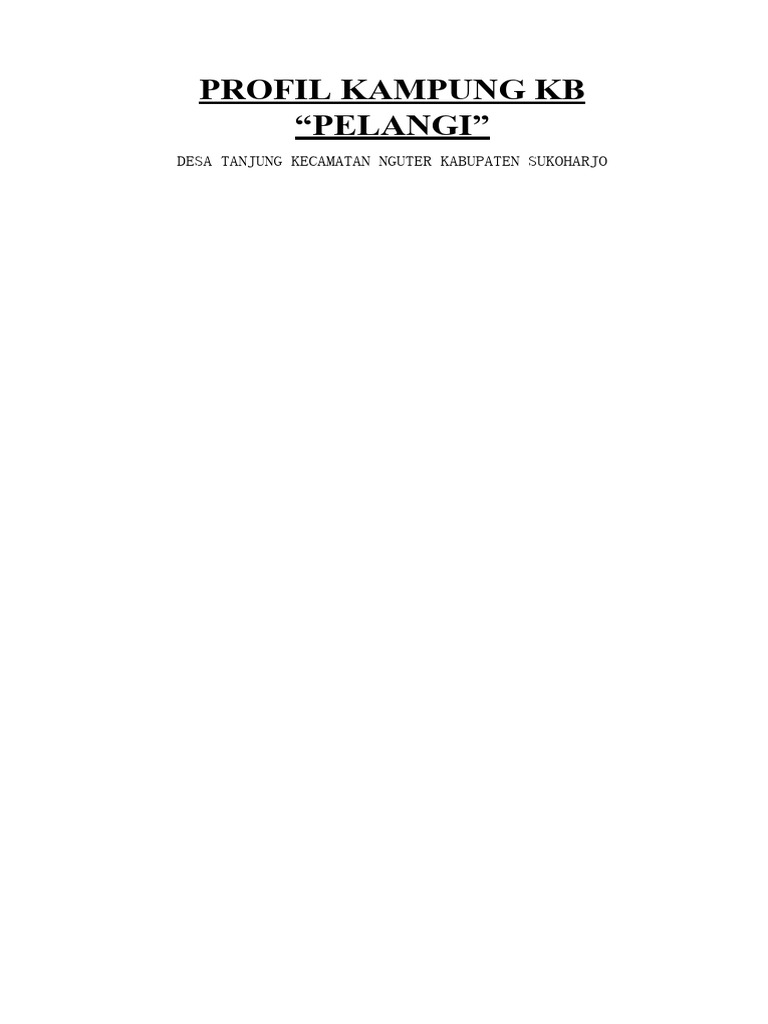 Profil Kampung KB | PDF