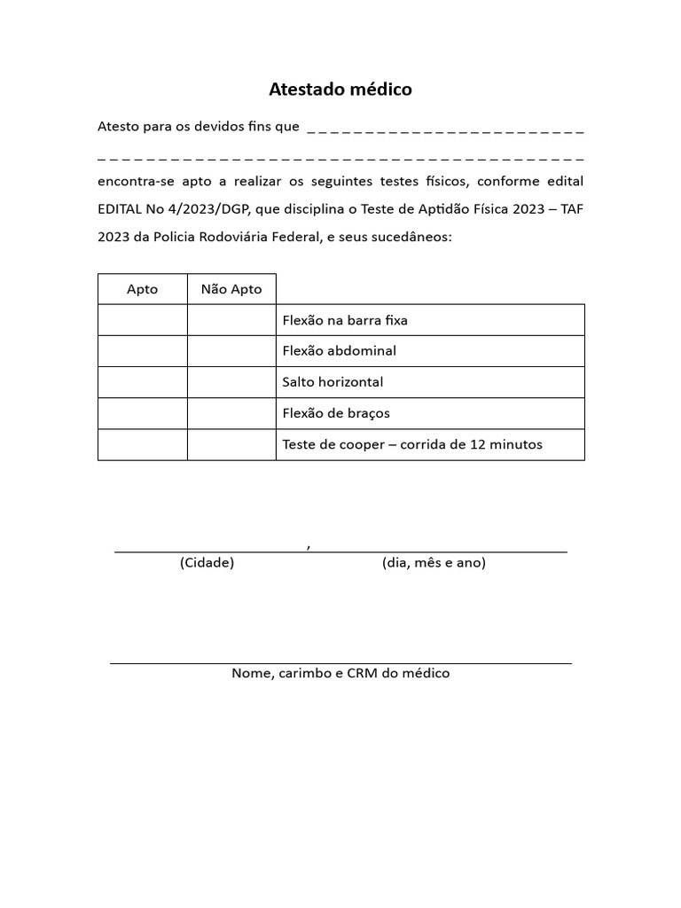 Modelo de Atestado Médico | PDF | Direito