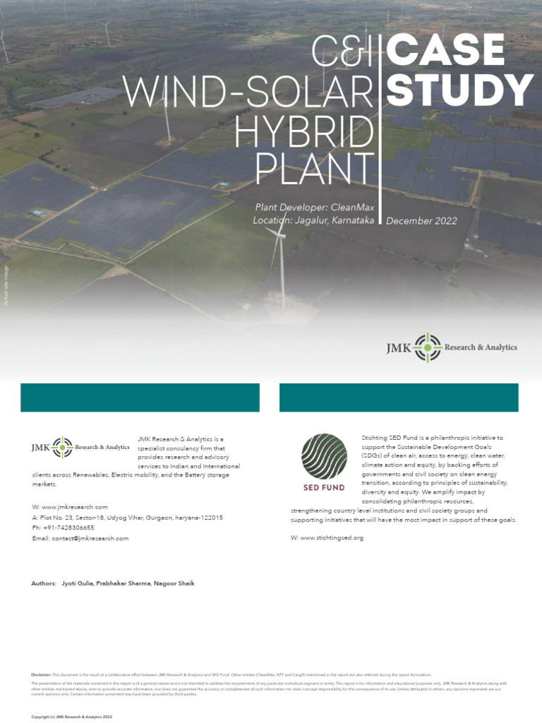 Wind Solar Hybrid Project Case Study JMK Research | PDF | Wind Power ...