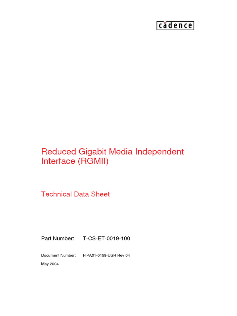 RGMII DataSheet | PDF | Computer Networking | Computer Hardware
