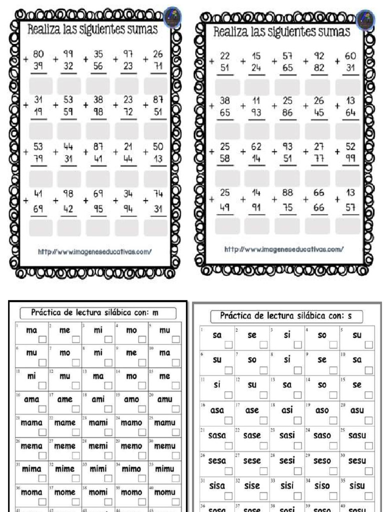 Matematicas y Lectura Primer Grado | PDF