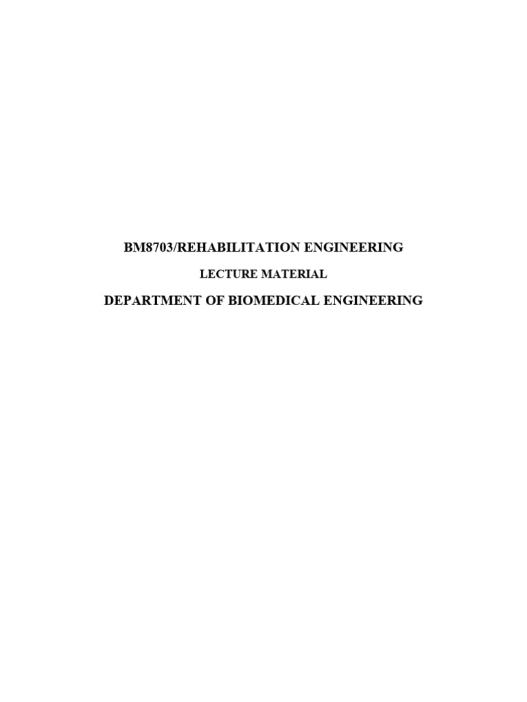 Rehablitation Engineering | PDF | Physical Therapy | Physical Medicine ...