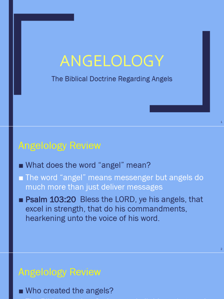 Angeology The Biblical Doctrine Regarding Angels Author Multi-Screen ...