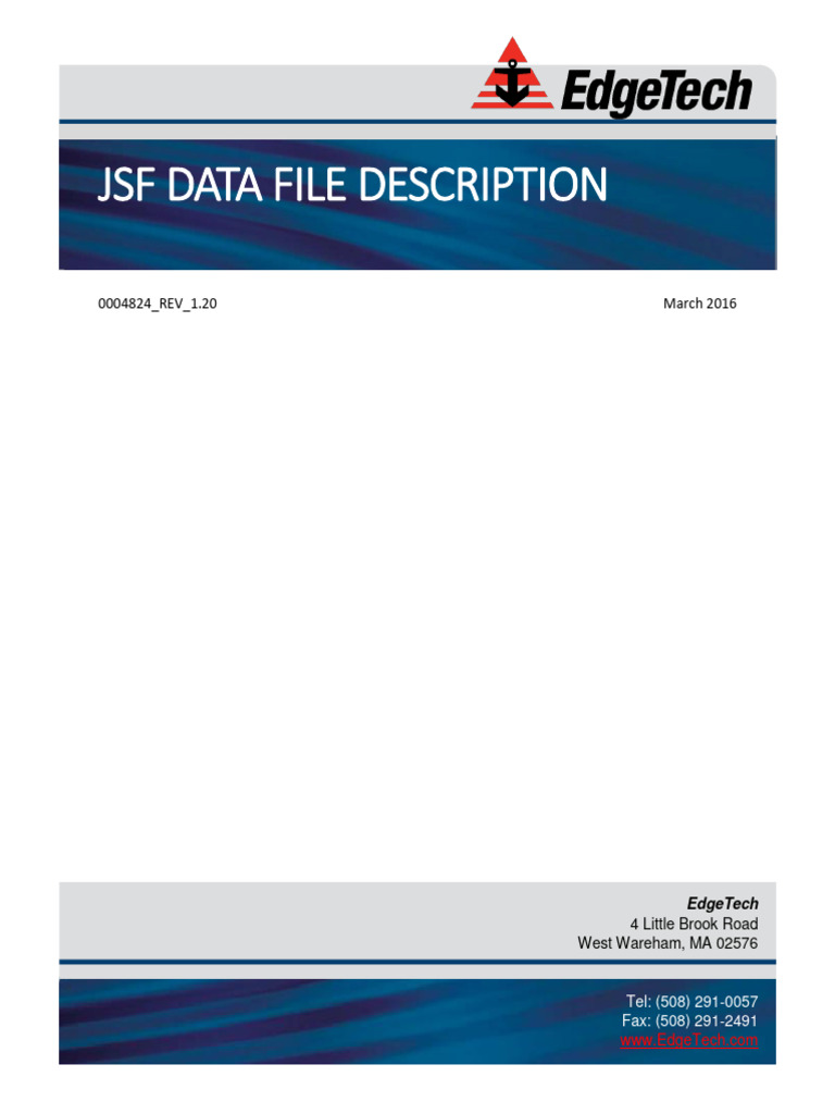 EdgeTech JSF DATA FILE Description 0004824 - Rev - 1 - 20 | PDF | Integer (Computer Science ...