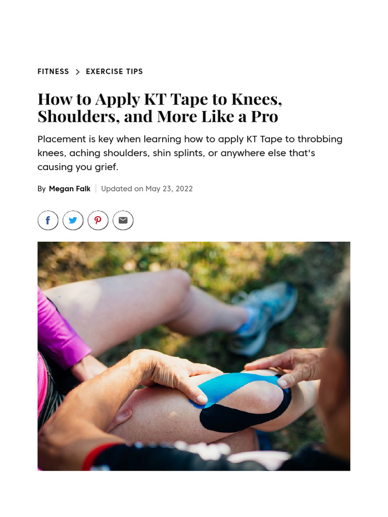 How To Apply KT Tape To Knees, Shoulders, Shins, and More | PDF ...