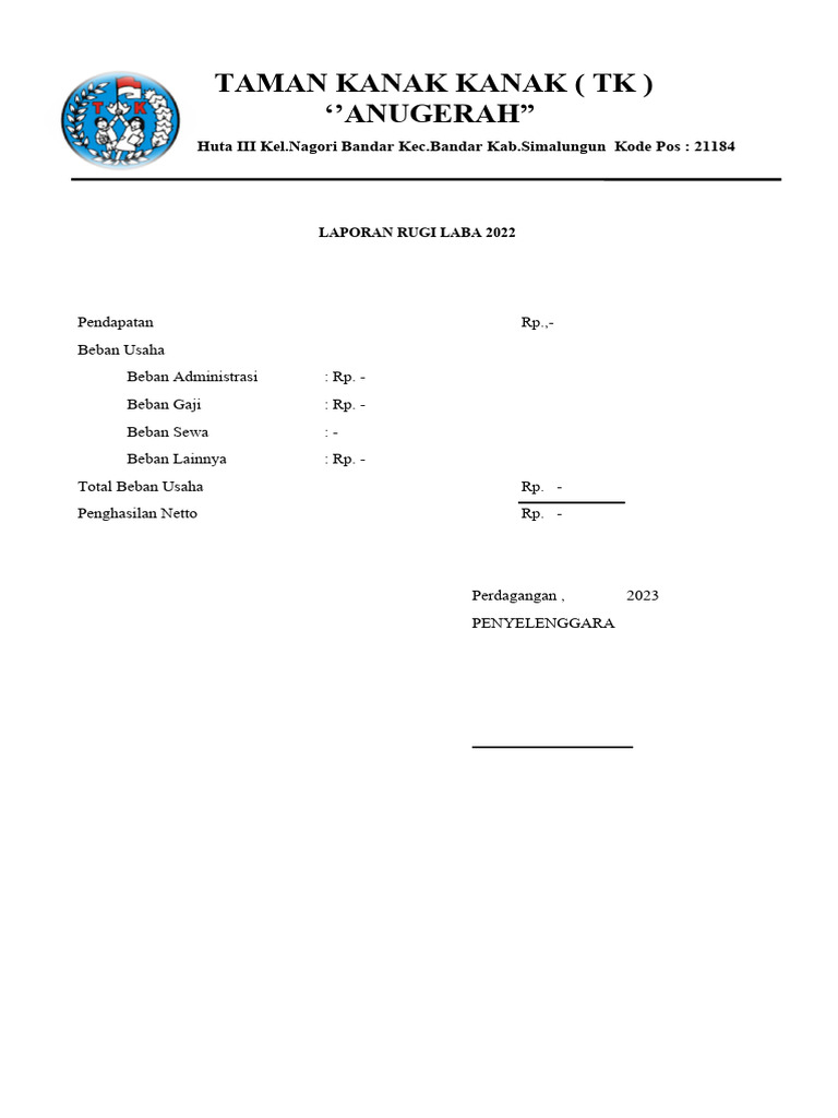 LB Neraca Template (1) .Docx 1 | PDF