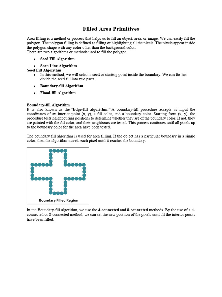 Area Filling | PDF | Teaching Methods & Materials