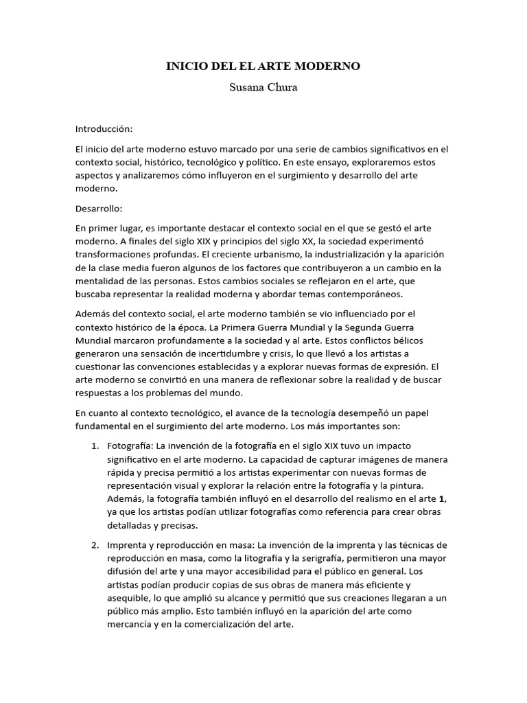 Inicio Del El Arte Moderno | PDF | Arte Moderno | Nacionalismo