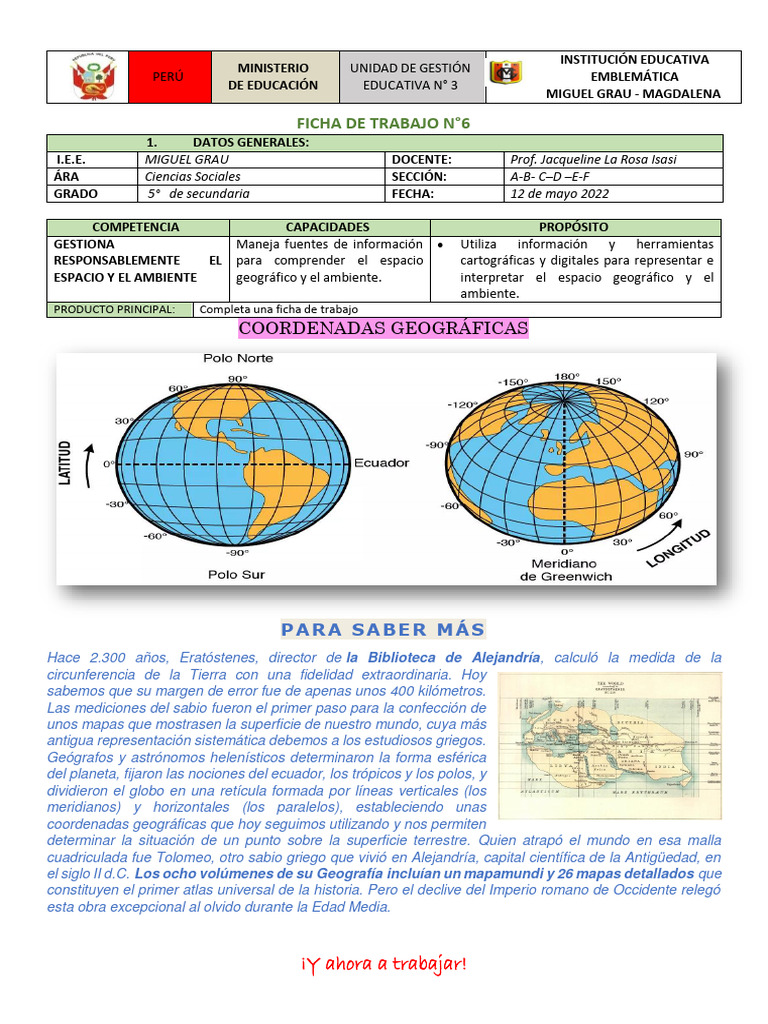 Coordenadas Geográficas | PDF | Mapa | Ecuador