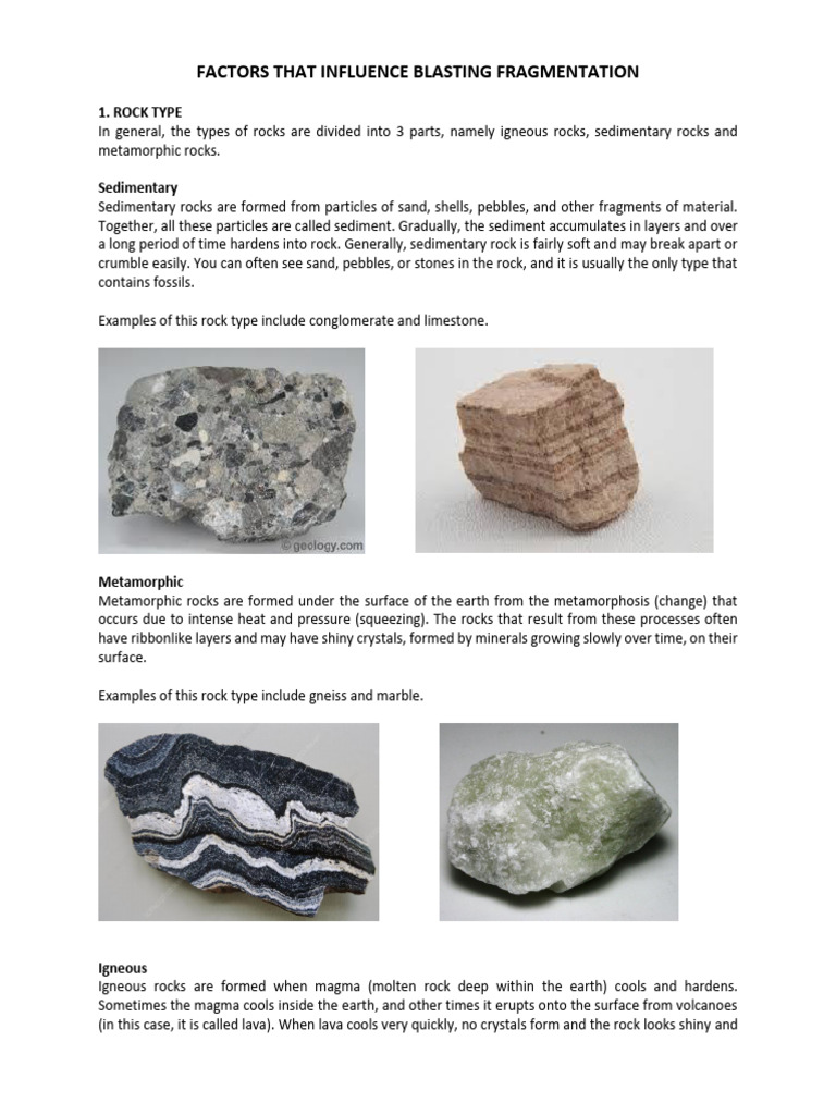 Factors That Influence Blasting Fragmentation Pdf