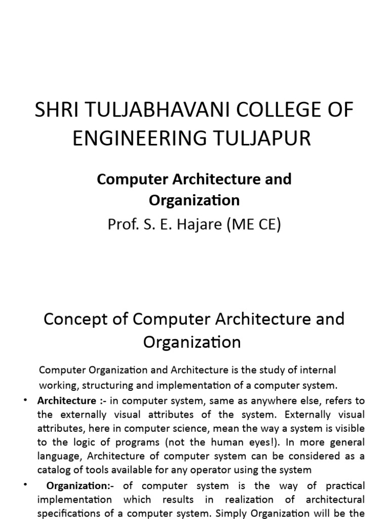 CAO Chapter 1 | PDF | Central Processing Unit | Input/Output
