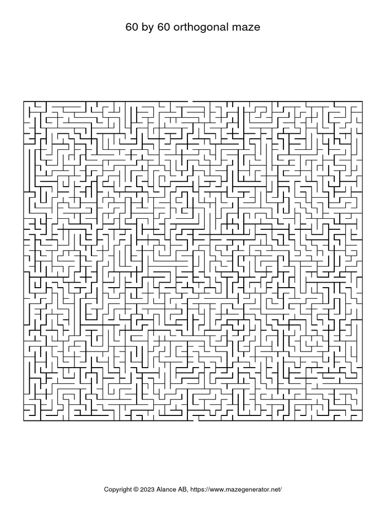 60 by 60 Orthogonal Maze | PDF
