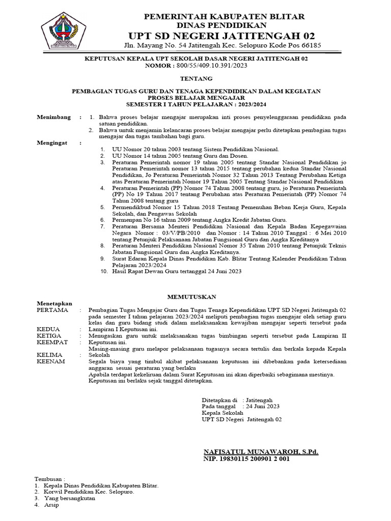 SK Tugas SMT I, 2023-2024 Rev | PDF