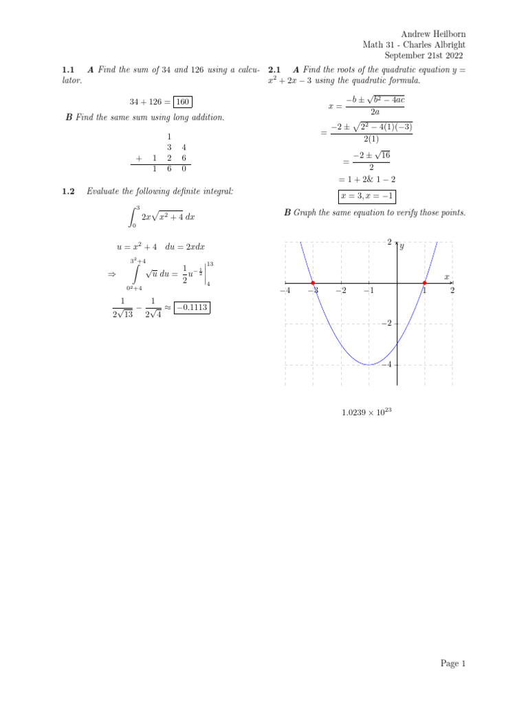 Calculus 2 Notes | PDF | Square Root | Quadratic Equation