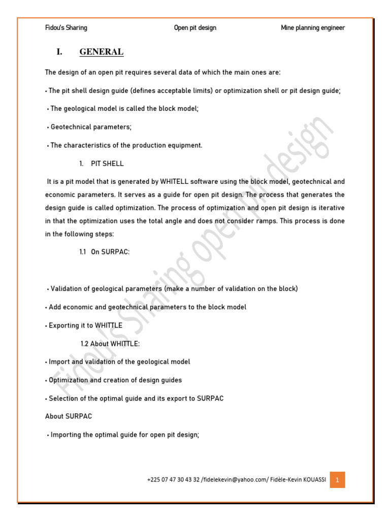 Open Pit Design Process Guide | PDF | Mathematical Optimization | Truck