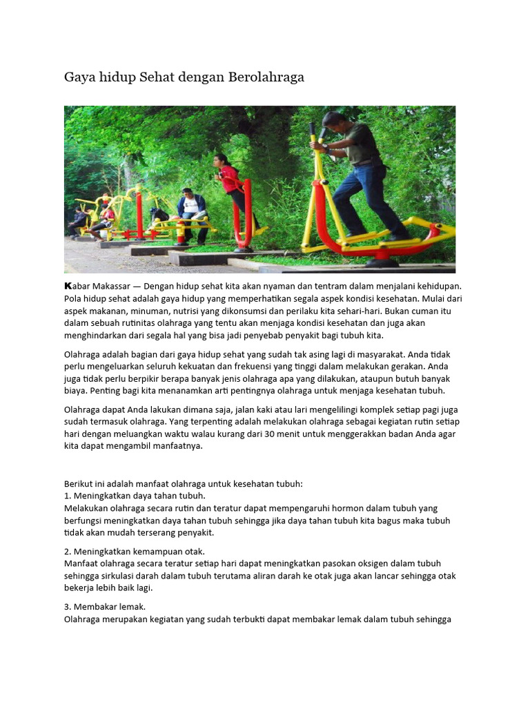Gaya Hidup Sehat Dengan Berolahraga | PDF