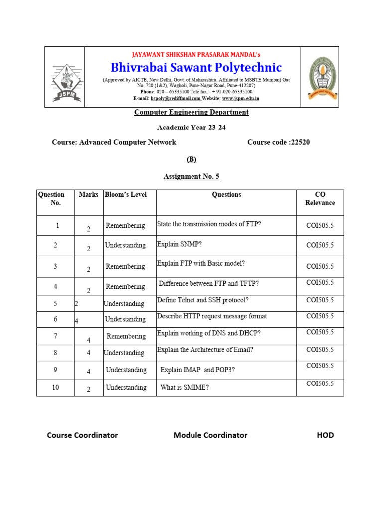 Assignment 5 (B) ACN | PDF | File Transfer Protocol | Internet