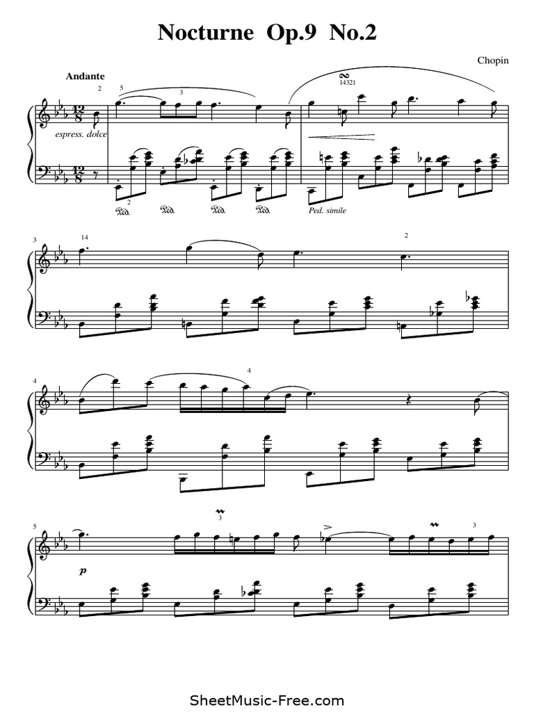 Nocturne Op 9 No 2 Sheet Music Chopin SheetMusic | PDF | Musical Forms ...