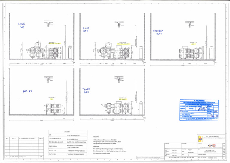 ID3-1-2-23025-E205-150kV GIS Section View Drawings | PDF