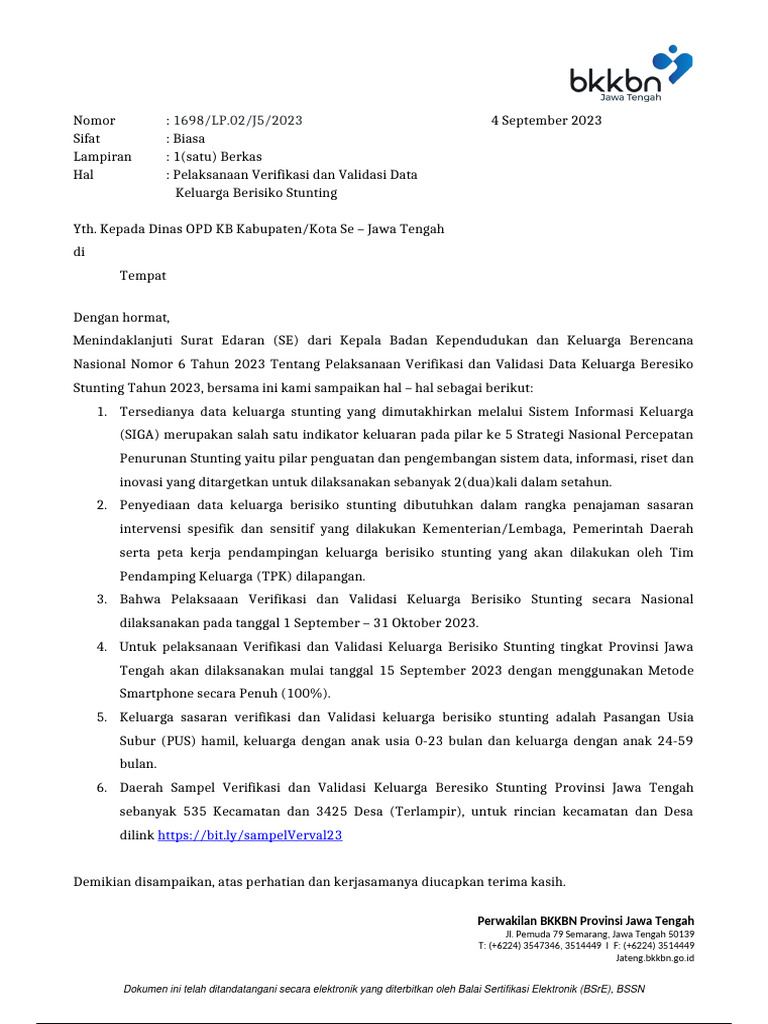 Surat Pelaksanaan Verval KRS 2023 | PDF