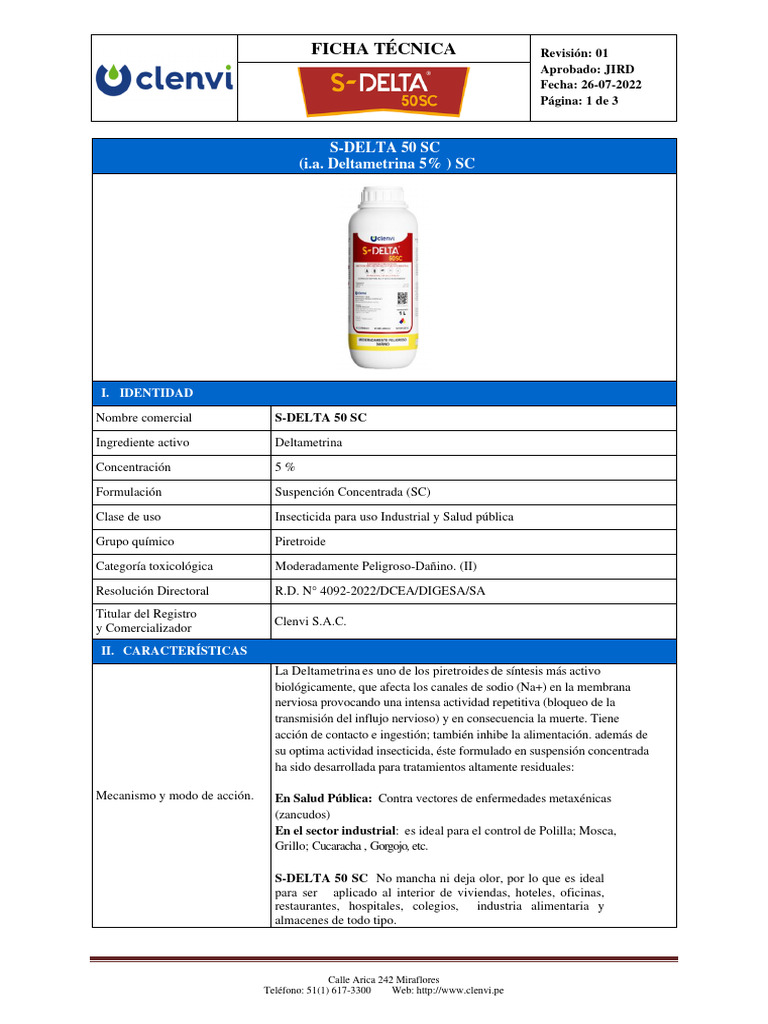 S DELTA 50 SC Ficha Tecnica | PDF