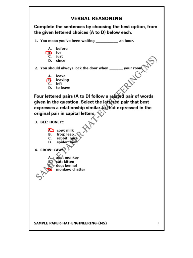Sample Paper-Hat-Engineering - (MS) | PDF
