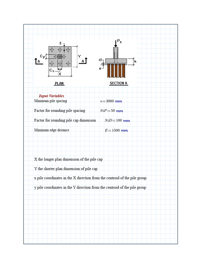 Pile Cap Dimensions Calculation Using Mathcad | PDF Pile Cap Dimensions Calculation Using Mathcad | PDF