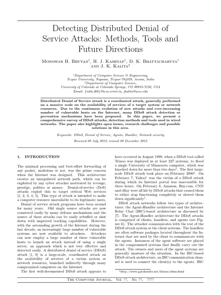 Detecting Distributed Denial of Service | PDF | Denial Of Service Attack | Computer Network