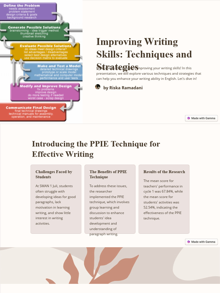Improving Writing Skills Techniques and Strategies | PDF