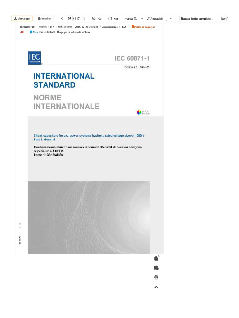 IEC 60871-1: Documento PDF Descargable | PDF
