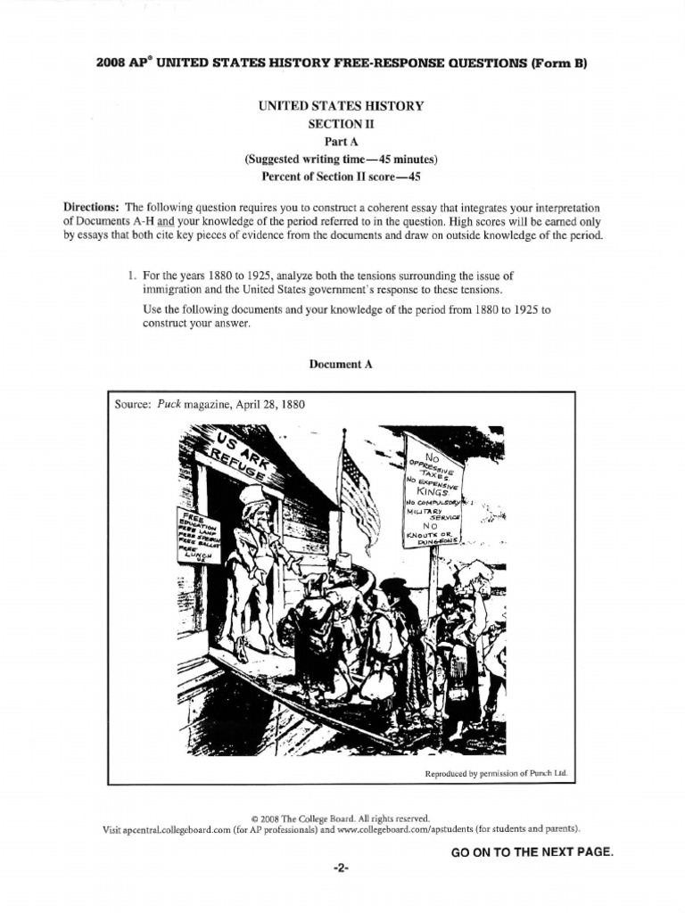 2008 Immigration DBQ & Rubric | PDF