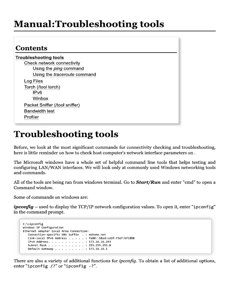 Troubleshooting Tools | PDF