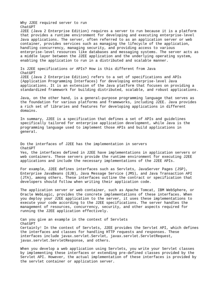 J2EE | PDF | Java (Programming Language) | Information Technology