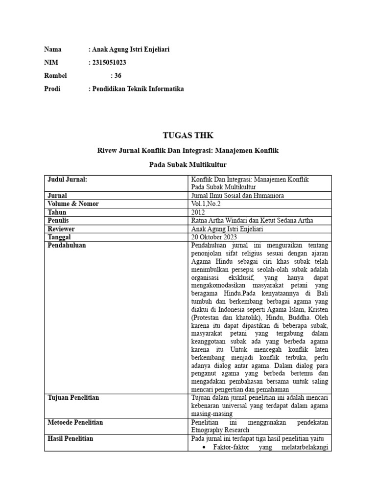 Review Jurnal THK | PDF