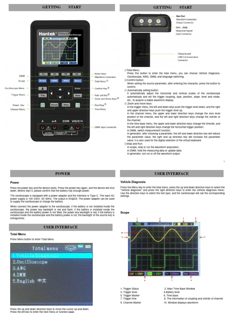 Oscilloscope User Guide | PDF | Menu (Computing) | Electricity