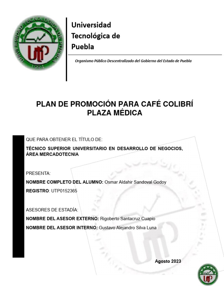 Plan de Promoción para Café Colibrí | PDF | Marca | Marketing