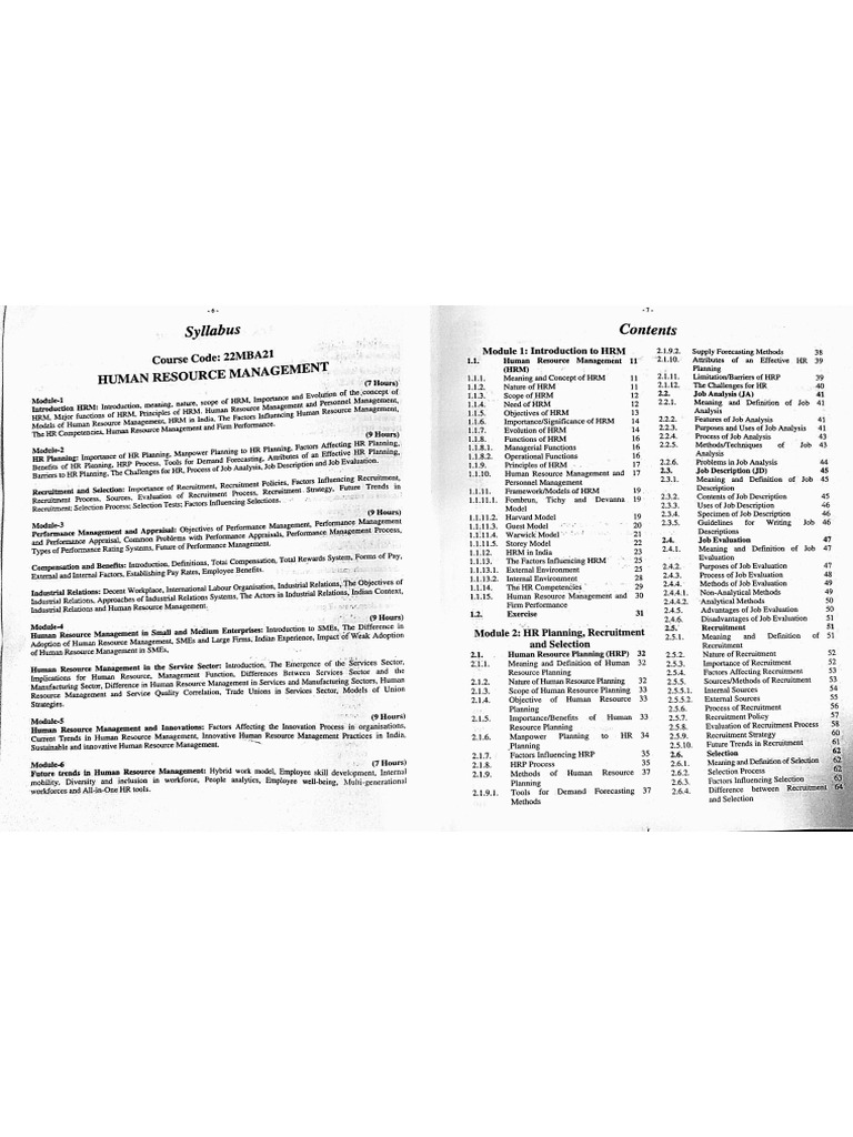Human Resources Management 2nd Sem MBA | PDF