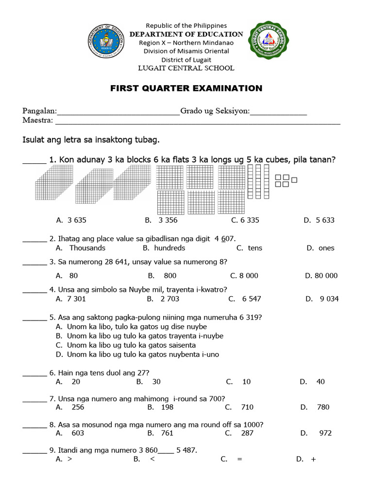 PT - Math 3 - Q1 | PDF