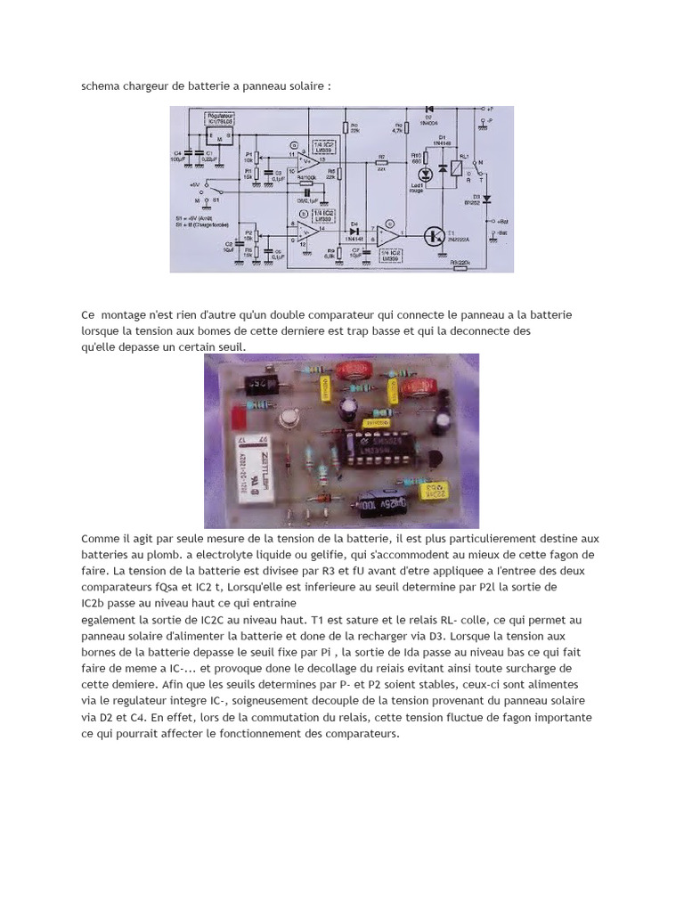 Schema Chargeur de Batterie A Panneau Solaire | PDF