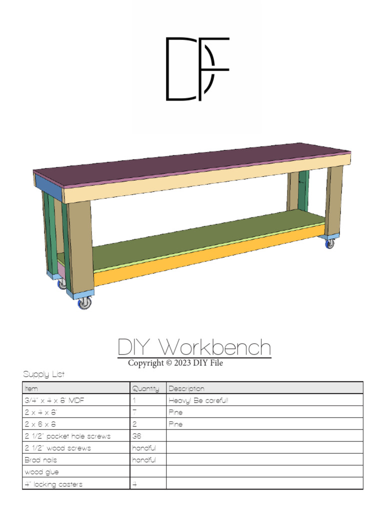 DIY Workbench Plans | PDF