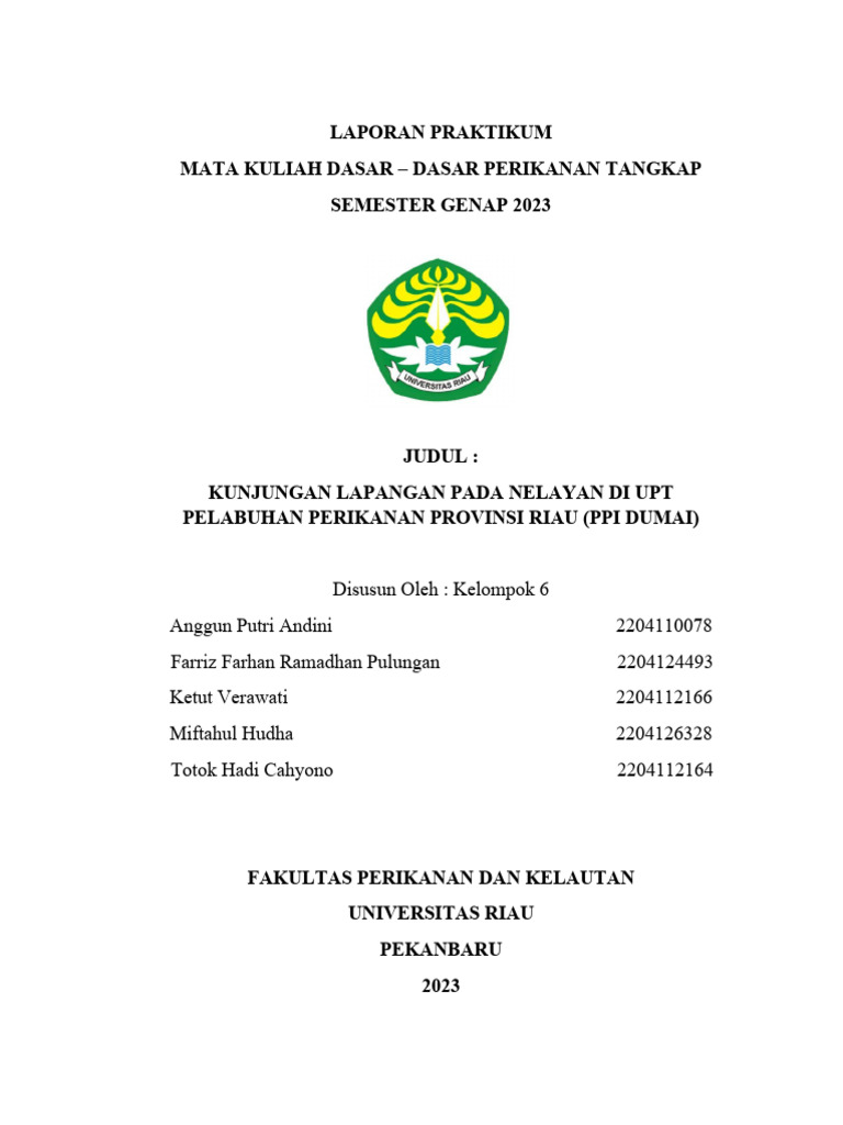 Laporan Praktikum Lapangan Ddpt. 6 | PDF | Sains & Matematika