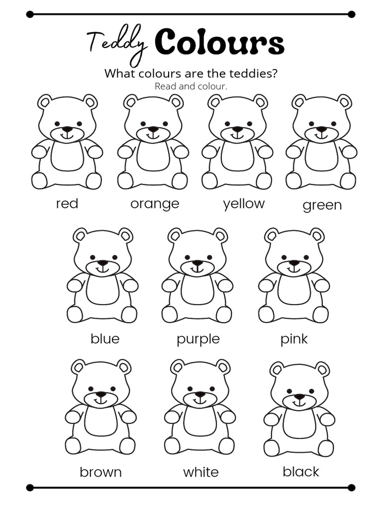 Teddy Bear Colouring Guide | PDF