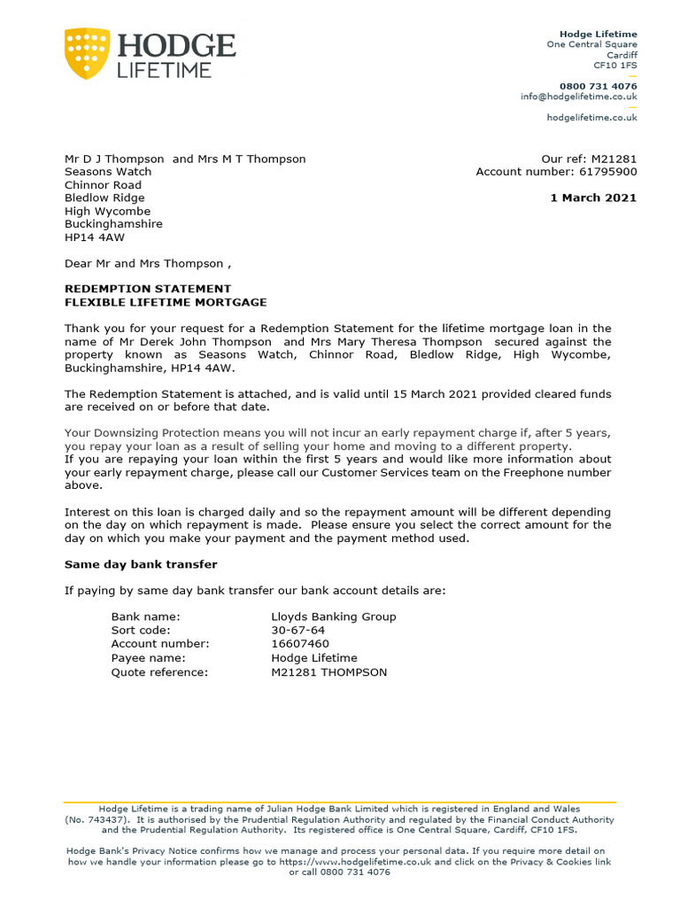 M21281 Redemption Statement Lump Sum Guaranteed 202103011558 - 77 3 ...